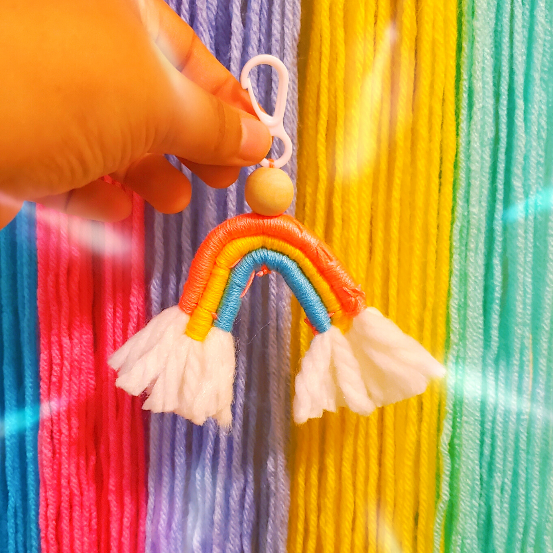 Bring Some Color Into Your Life With This DIY Macrame Rainbow Keychain ...